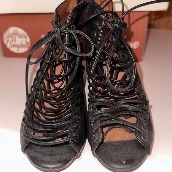Jeffrey Campbell Shoes Jeffrey Campbells Genuine Leather Lace Up Heeled Sandals Poshmark